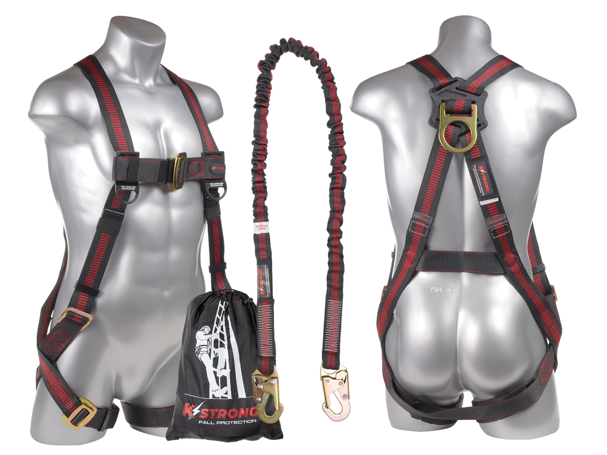Fall Protection - Harnesses - 5-Point FBH with Shock Absorbing Lanyard with Snap Hooks ...