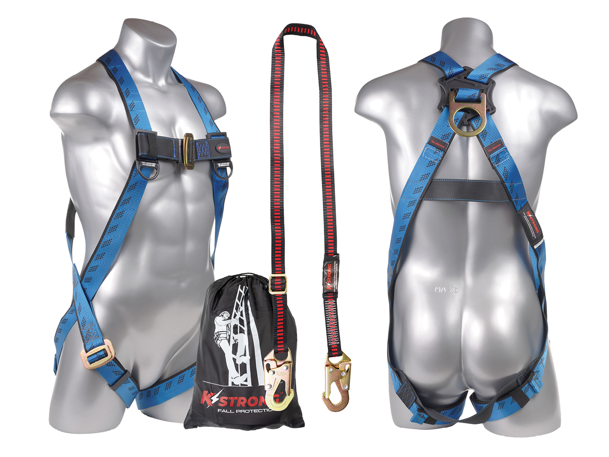 Fall Protection - Harnesses - 3-Point FBH with 6' Lanyard with Snap Hooks - UFK20410 - Tiresocks